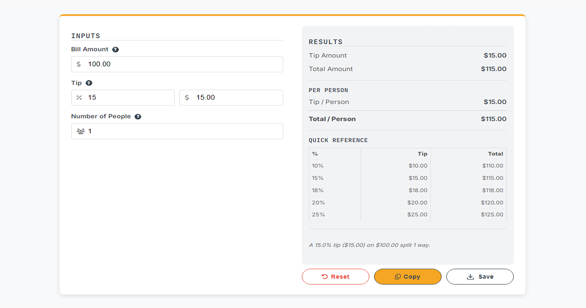 Tip Calculator - Calculate Tip, Split Bills, and Get Totals Instantly